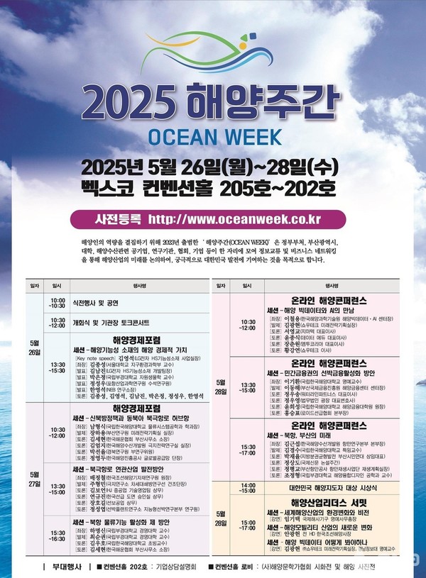 부산시,‘2025 해양주간(OCEAN WEEK)’운영 다채로운 행사 개최