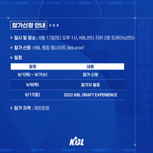 2022 KBL DRAFT EXPERIENCE 개최