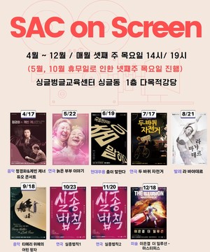 관악문화재단, 예술의전당 공연을 영상으로 만나는 ‘SAC on Screen’ 상영 일정 공개